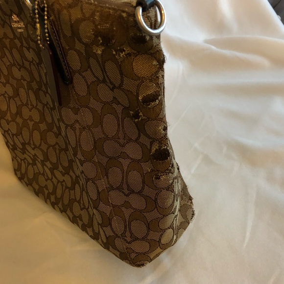 Coach | Bags | Authentic Coach Signature Monogram Shoulder Bag | Poshmark